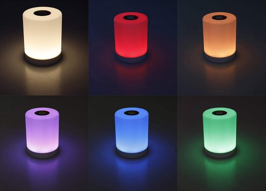 Dimbare LED Tafellamp met Touch Sensor en Oplaadbare Batterij - RGB ...
