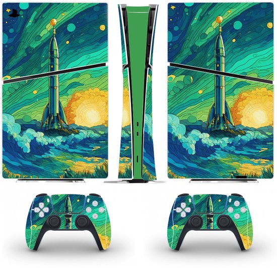 PS5 Slim Digital - Console Skin - Emerald Galaxy - PS5 sticker - 1 ...