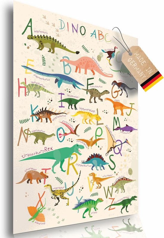 Dinosaurus ABC Leerposter XXL - Decoratieve Muurschildering voor ...