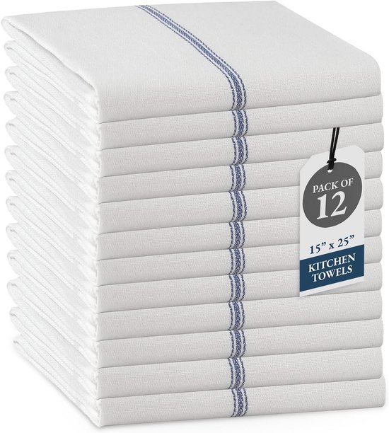 Duurzame katoenen keukendoeken set - Herbruikbare vaatdoeken in blauw ...