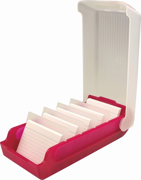 Indexkaarten Box DIN A8 - Framboos - Ideaal voor Leren en Organiseren | bol