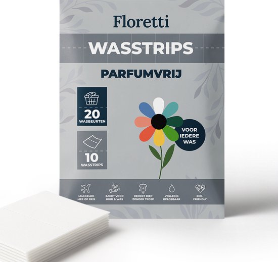 Floretti – Milieuvriendelijke Wasstrips Proefpakket – Parfumvrij – 20 ...