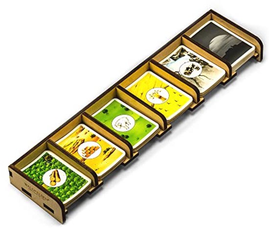 Speelkaarthouder van hout met 6 vakken voor 44 x 68 mm kaarten ...