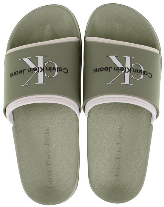 Calvin Klein heren ck one slippers logo groen | bol