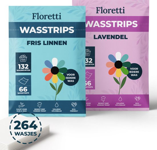 Floretti – Milieuvriendelijke Wasstrips DuoPack – Fris Linnen ...
