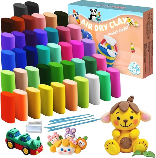 Pâte à modeler pour Enfants – Set de 42 Couleurs Séchant à l'Air pour ...