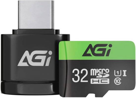 MicroSD-kaartlezer met 32GB microSD-kaart en SD-adapter - 3-in-1 Type C ...