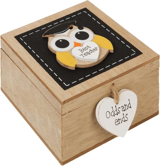 Houten Opbergkistje met 'Best Teacher' Tekst - Cadeau voor Leraren en ...