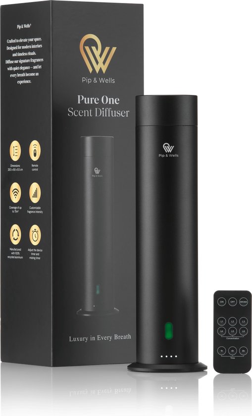 Pip & Wells® Pure One - Aroma Diffuser Zwart | bol