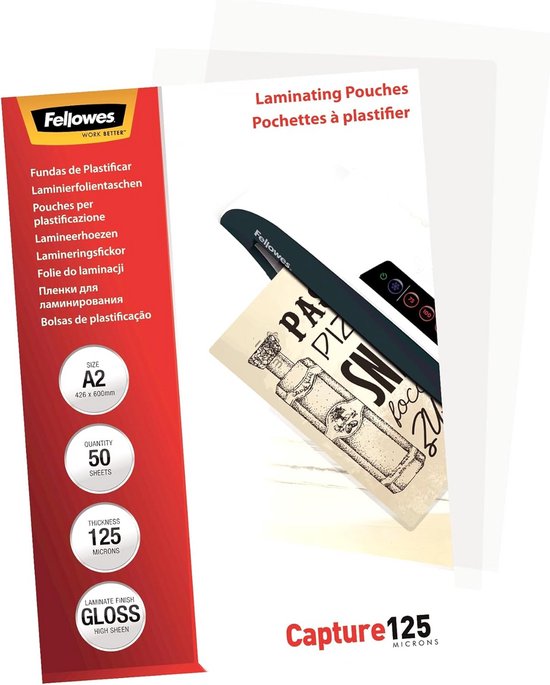 Lamineerhoezen A2 125 Micron Glossy - 50 Stuks - Dikke Beschermfolie | bol
