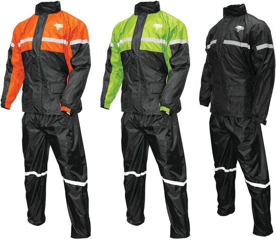 Waterdicht Motor Regenpak Set - Zwart/Oranje - Hoge Zichtbaarheid | bol