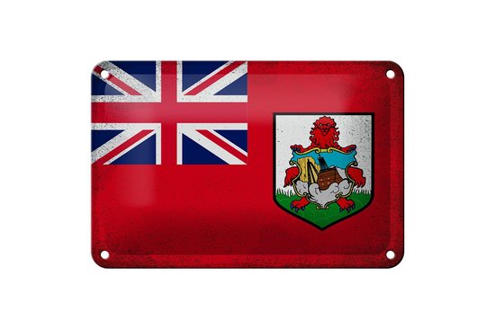 Blechschild Flagge Bermudas 18x12cm Flag of Bermuda Vintage | bol
