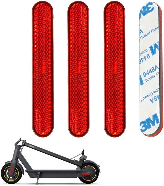Set van 4 Rode Reflectoren voor Zijpanelen E-Scooter - Universele ...