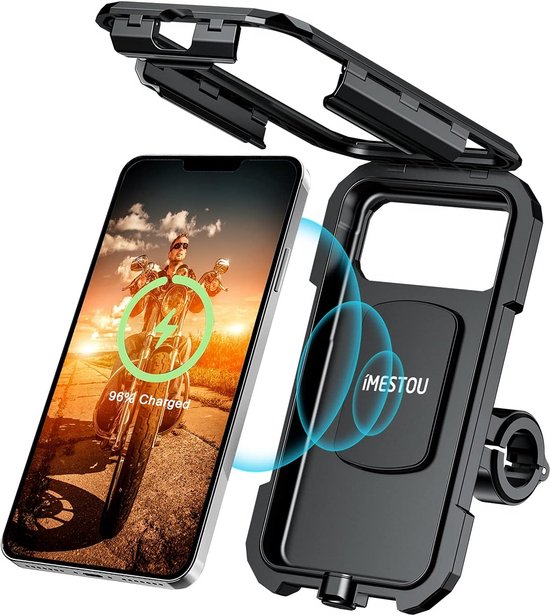 Waterdichte Motor Telefoonhouder met Draadloos of USB-C Opladen | bol