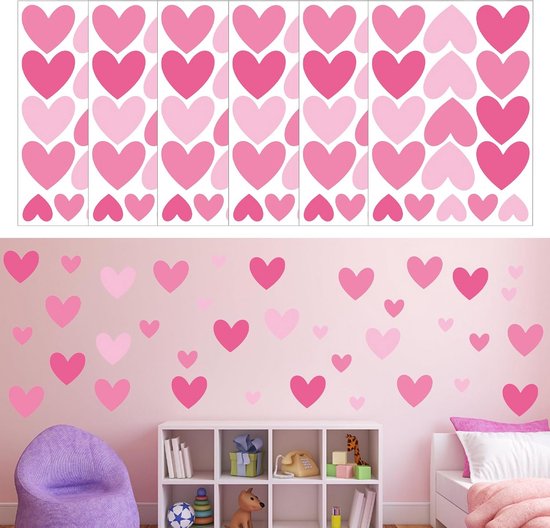 Hartvormige Muurstickers voor Kinderkamer & Babykamer - Waterdicht en ...