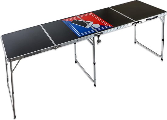 Draagbare Beer Pong Tafel met Flesopener - 2,4 Meter Lange Speeltafel ...