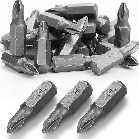 30 Delige PH1 Schroefbits Set - 25 mm Torx Bits Vervangend - Chroom ...