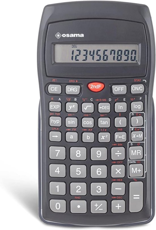 Wetenschappelijke rekenmachine met 56 functies en harde tas | bol