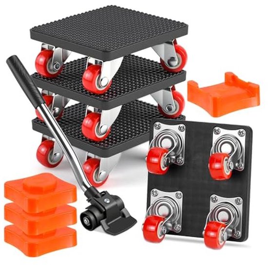 Zware Meubilair Transport Roller Set met 4 Rollers en 1 Laadjack - 500 ...