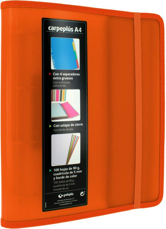 A4 Ringband met 4 Ringen, Zijklep en Inhoudsopgave, Polypropyleen | bol