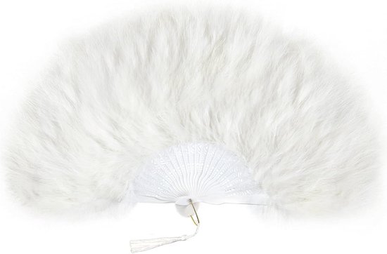 Marabou Feather Fan 1920s Foldable Hand Fans for Vintage Gatsby Party ...