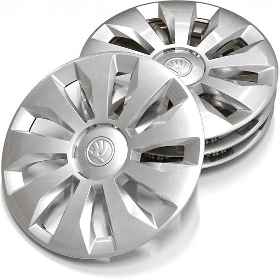 Set van 4 Universele 15 inch Wieldoppen voor Stalen Velgen - Zilver | bol