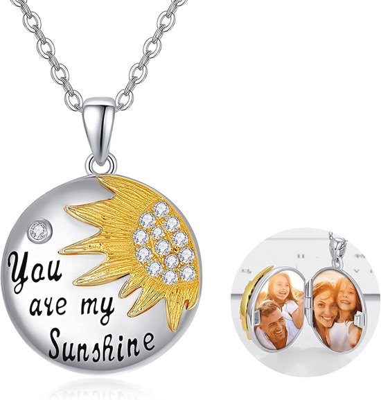 Zonnebloem Medaillon Ketting voor Vrouwen - Persoonlijke ...