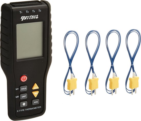 4-Kanaals Digitale Thermometer met K-Type Thermokoppel | Breed ...