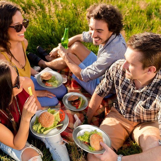 RVS Borden Set voor Camping en Picknick - 4 Stuks BPA-Vrij Serveergerei ...