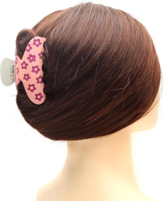 Grote Roze Bloem Haarclip voor Dames - Stevige Haarklem voor Middel-tot ...
