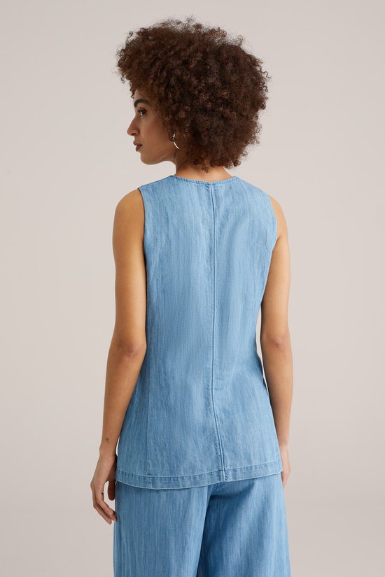 WE Fashion Dames denim gilet van linnenmix | bol