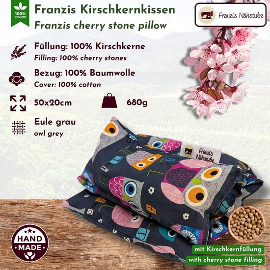 Kersenpitkussen 50 x 20 cm - Warmte- en Koudetherapie Graankussen van ...