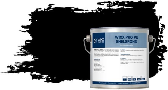 Wixx PRO PU Snelgrond - 2.5L - RAL 9005 | Gitzwart | bol