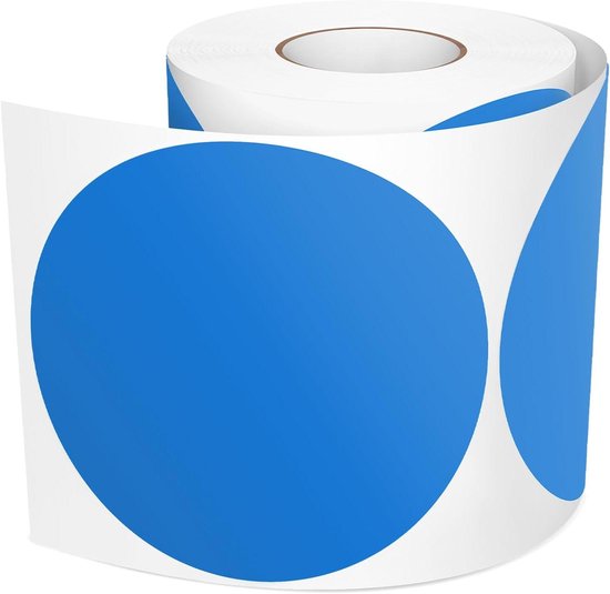 Allecta - Grote blauwe ronde stickers, 100 mm - 300 stuks ...