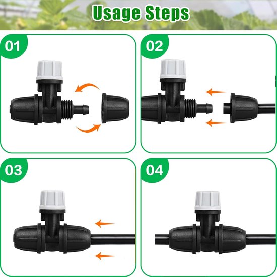 Druppelirrigatie Misters - 3-Weg T-stuk Sproeiers - 1/4 inch (6mm) - 25 ...