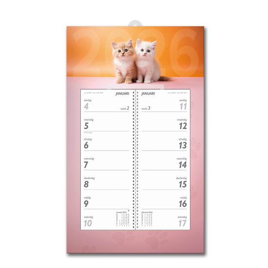 Weekkalender 2026 – Omlegkalender op Schild – Week begint op zondag ...