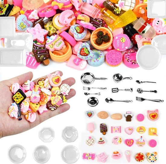 150 Delige Set Miniatuur Eten en Drinken Accessoires voor Poppenhuis en ...