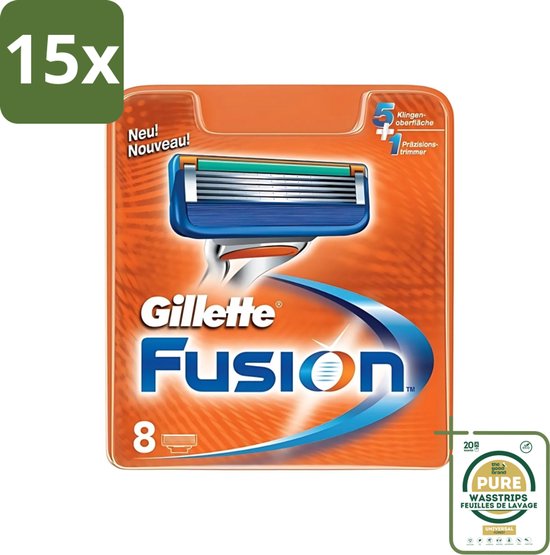 15 x Gillette - Fusion - Precisie en comfort - 8 Navulscheermesjes ...
