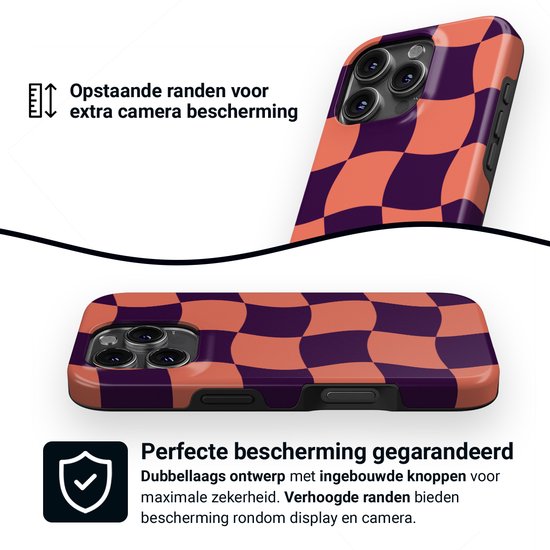 Checkered Warp Hoesje geschikt voor iPhone 16 Pro Max | Geschikt Voor ...