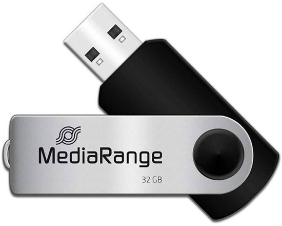 MediaRange | USB Stick | 32 GB | USB 2.0 | Twister | Zwart | 3 Stuks in ...