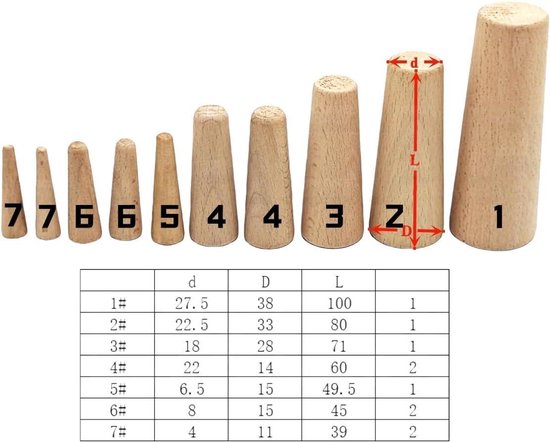 Green Glow - Conische houten bungs 10 stuks voor marine boot, taps ...