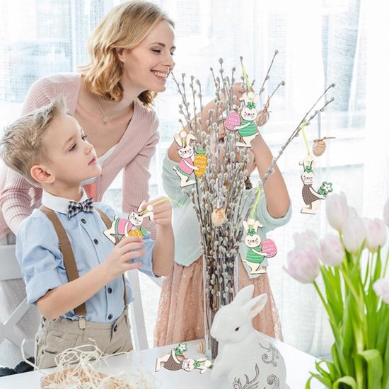 Houten Paashazen om op te hangen - Decoratieve Paashazen voor Pasen ...