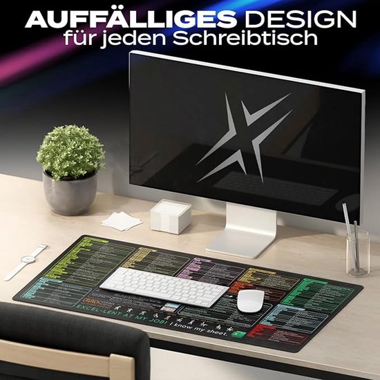 XL Excel Shortcut Mouse Pad – Large Waterproof Desk Mat for Office ...