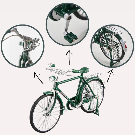 Decoratieve fiets in groen - Retro fietsmodel voor cadeau of ...