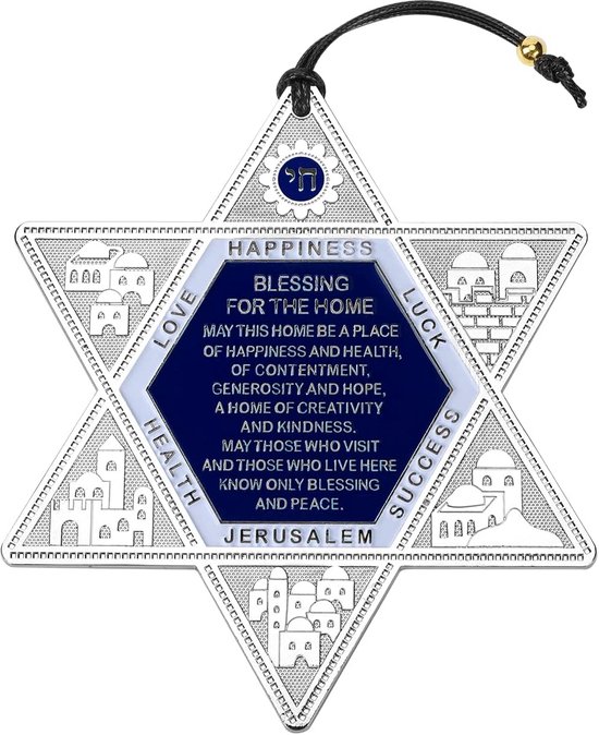 Davidster Wanddecoratie met Engelse Zegen voor Thuis - Met Ophaalhoogte ...