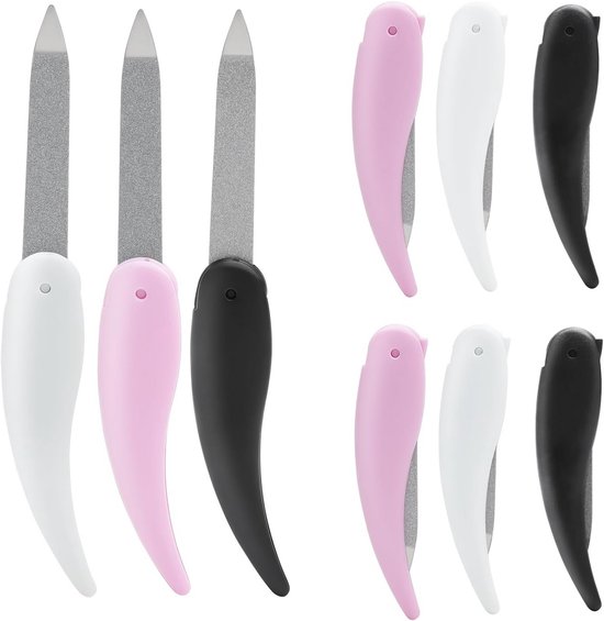 9-delige Inklapbare Nagelvijl Set - Metalen Dubbelzijdige Mini Vijl ...
