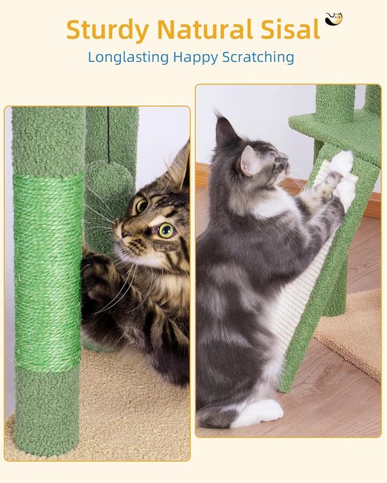 Verstelbare Vloer-tot-Plafond Kattenboom voor Grote Katten - Cactus ...