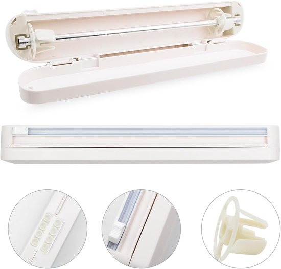 Herbruikbare dispenser voor plastic folie met messen, dispenser voor ...