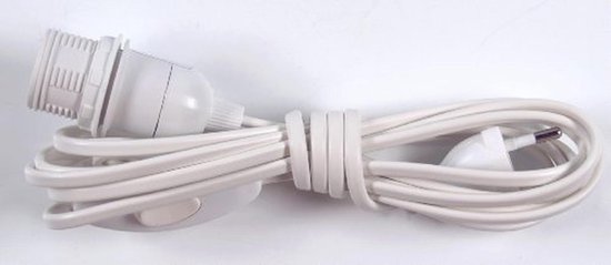 Aansluitkabel met Stekker en Schakelaar 4 m - Lampkabel voor E14 en E27 ...