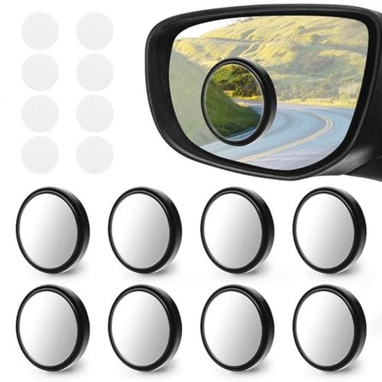 Set van 8 Dodehoek Autospiegels - 360° Groothoek Ronde Zijspiegels voor ...